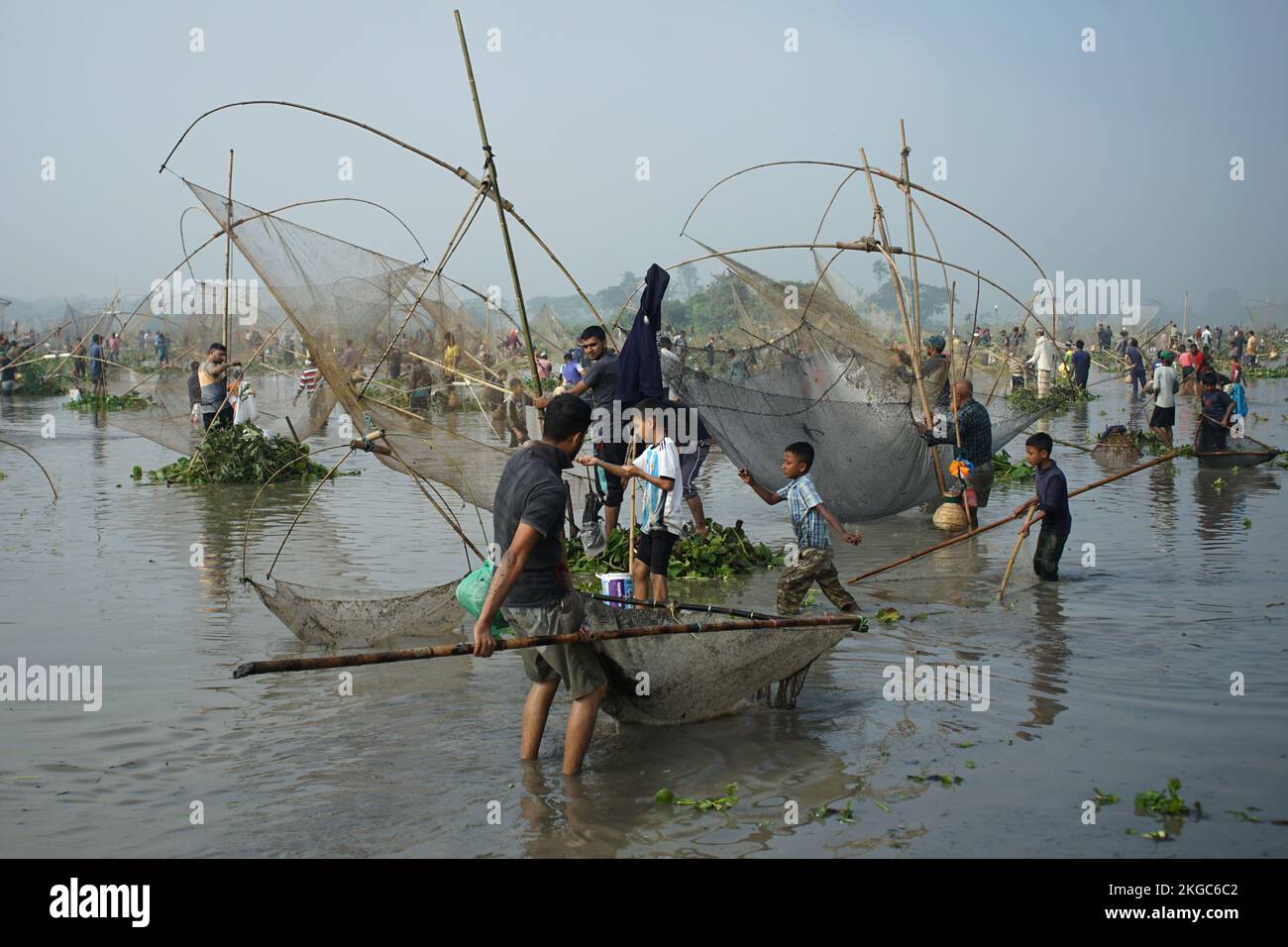 Sylhet, Sylhet, Bangladesh. 23rd Nov, 2022. Villagers of Mullargaon are ...