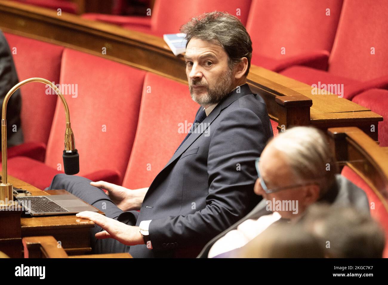 Deputy, Erwan Balanant attends a session of Questions to the Government ...