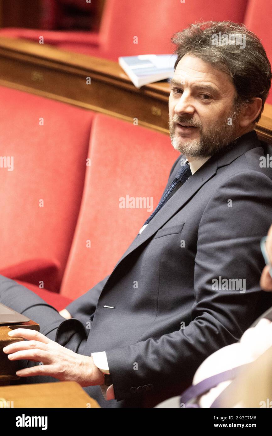 Deputy, Erwan Balanant attends a session of Questions to the Government ...