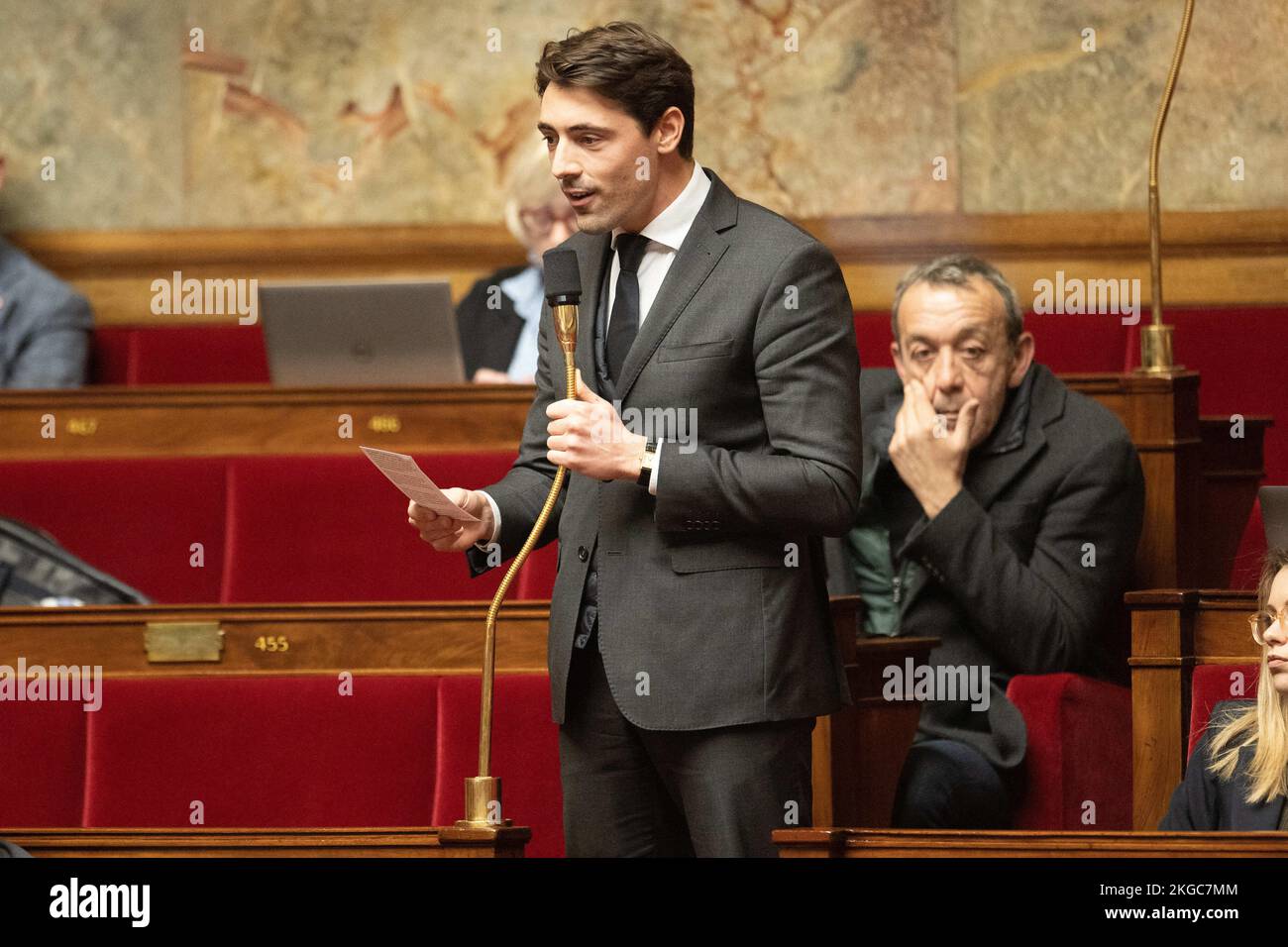 Deputy, Alexis Izard attends a session of Questions to the Government ...