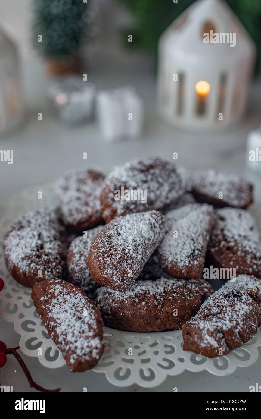 Chocolate cookies food on table.Homemade cookies food Stock Photo - Alamy