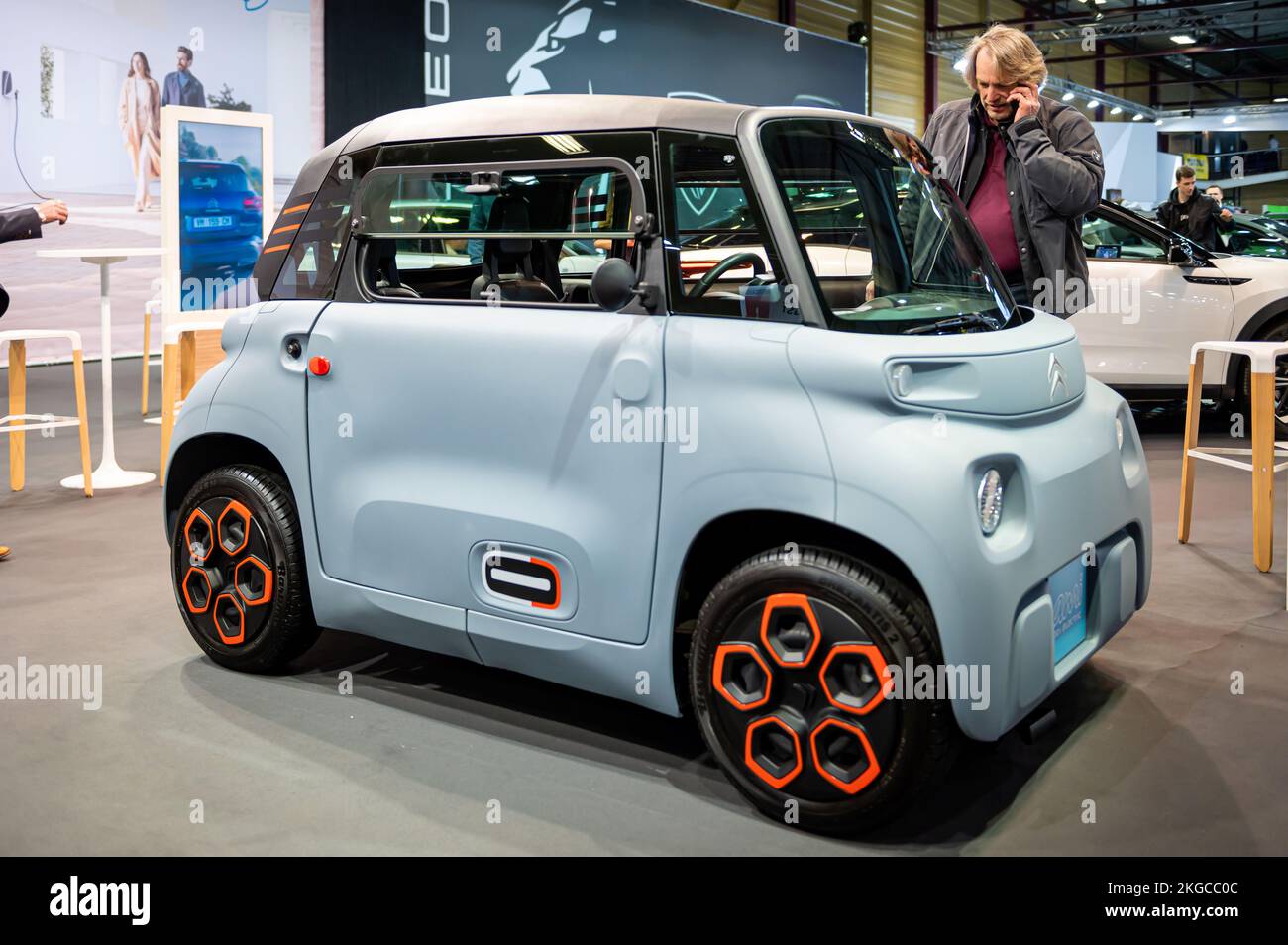 Riga, Latvia, April 29, 2022: Citroen Ami electric small ev car fun ...