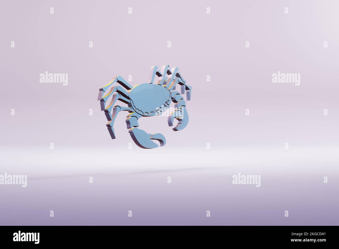 Beautiful illustration blue zodiac sign Cancer symbol icons on a bright ...