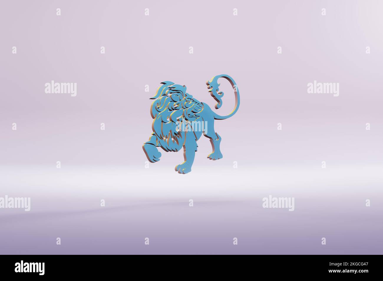 Beautiful illustration blue zodiac sign Leo symbol icons on a bright ...