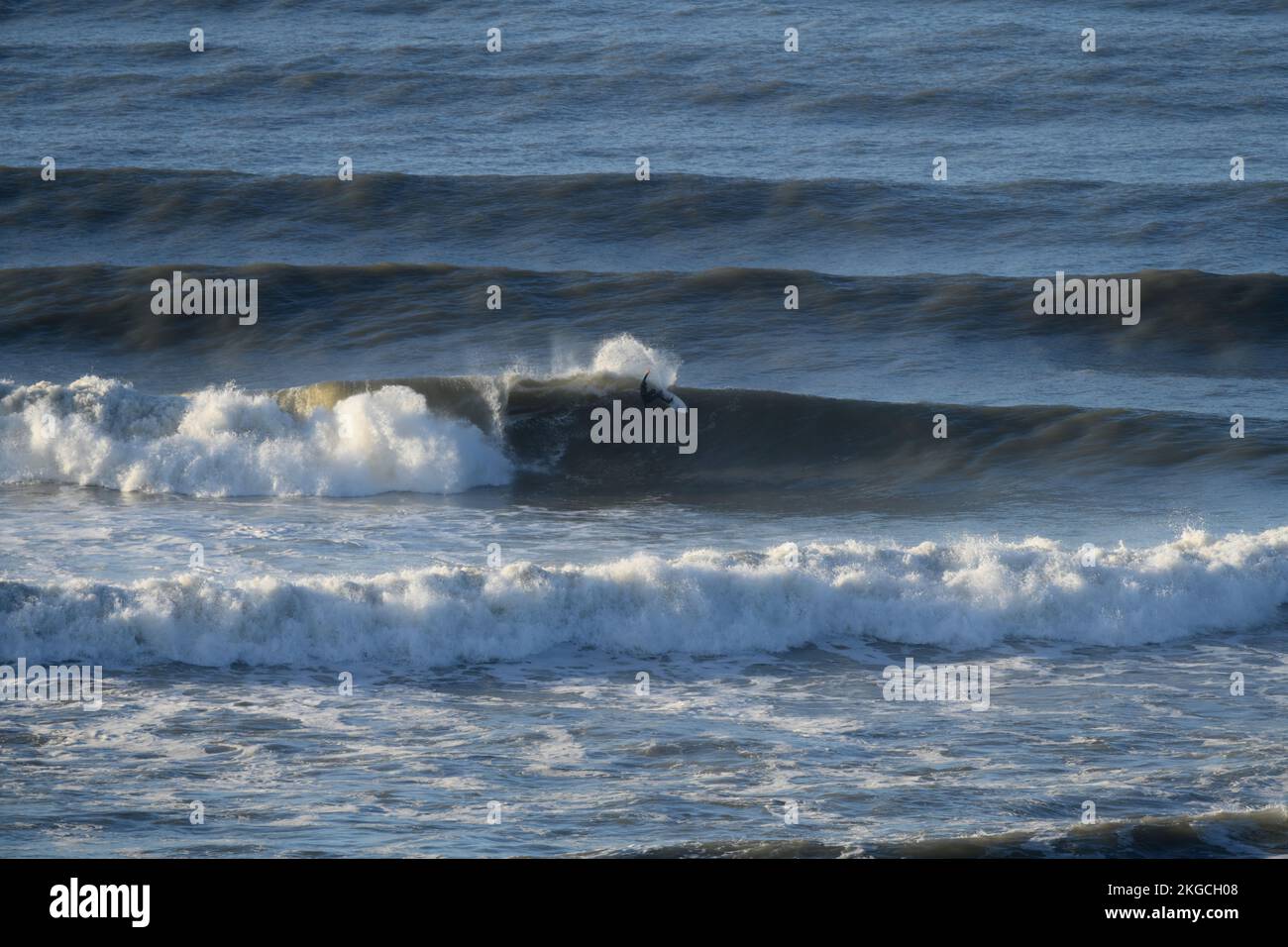 Patrick Langdon Dark top UK surfer at his home break Langland Bay ...