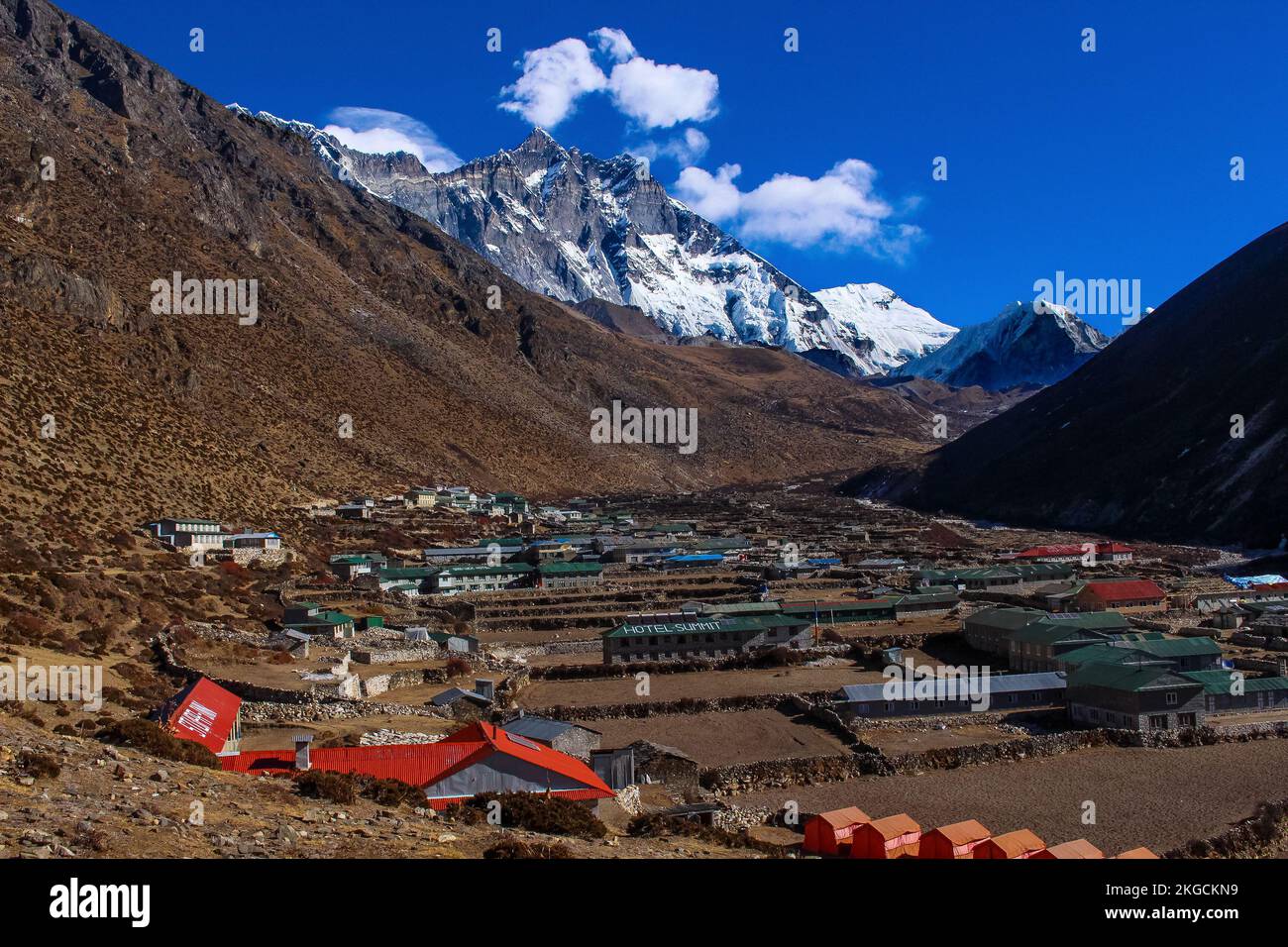 Hotels and Tea Houses in Dingboche Valley just three days of walk away ...