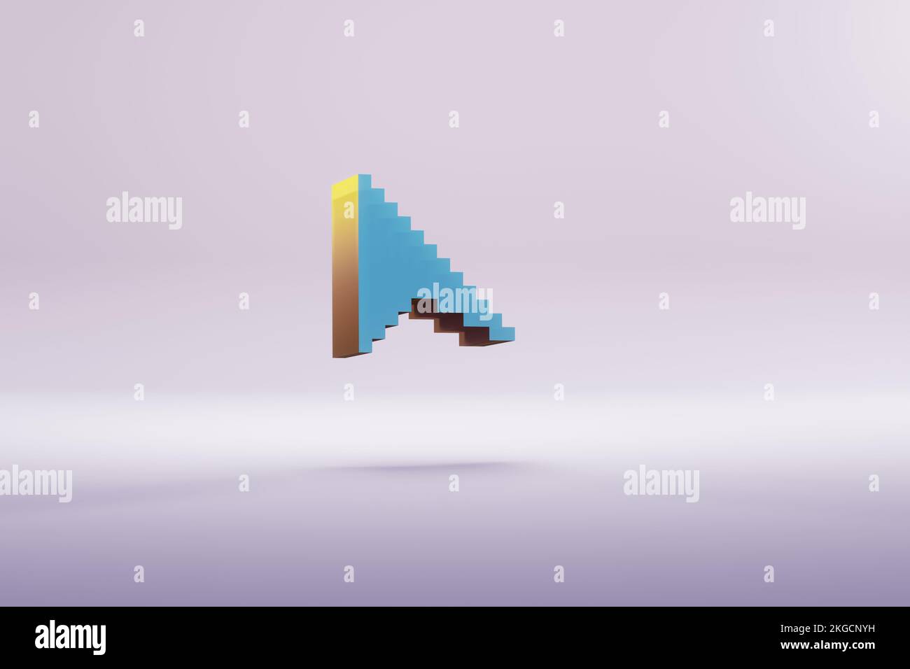 Beautiful illustration blue Pixel Cursor symbol icons on a bright pink ...