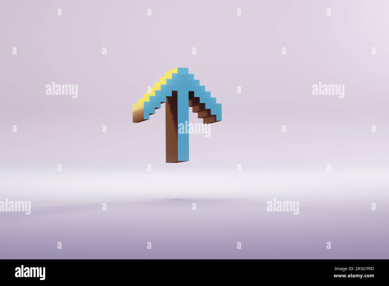 Beautiful illustration blue Pixel Arrow UP symbol icons on a bright ...