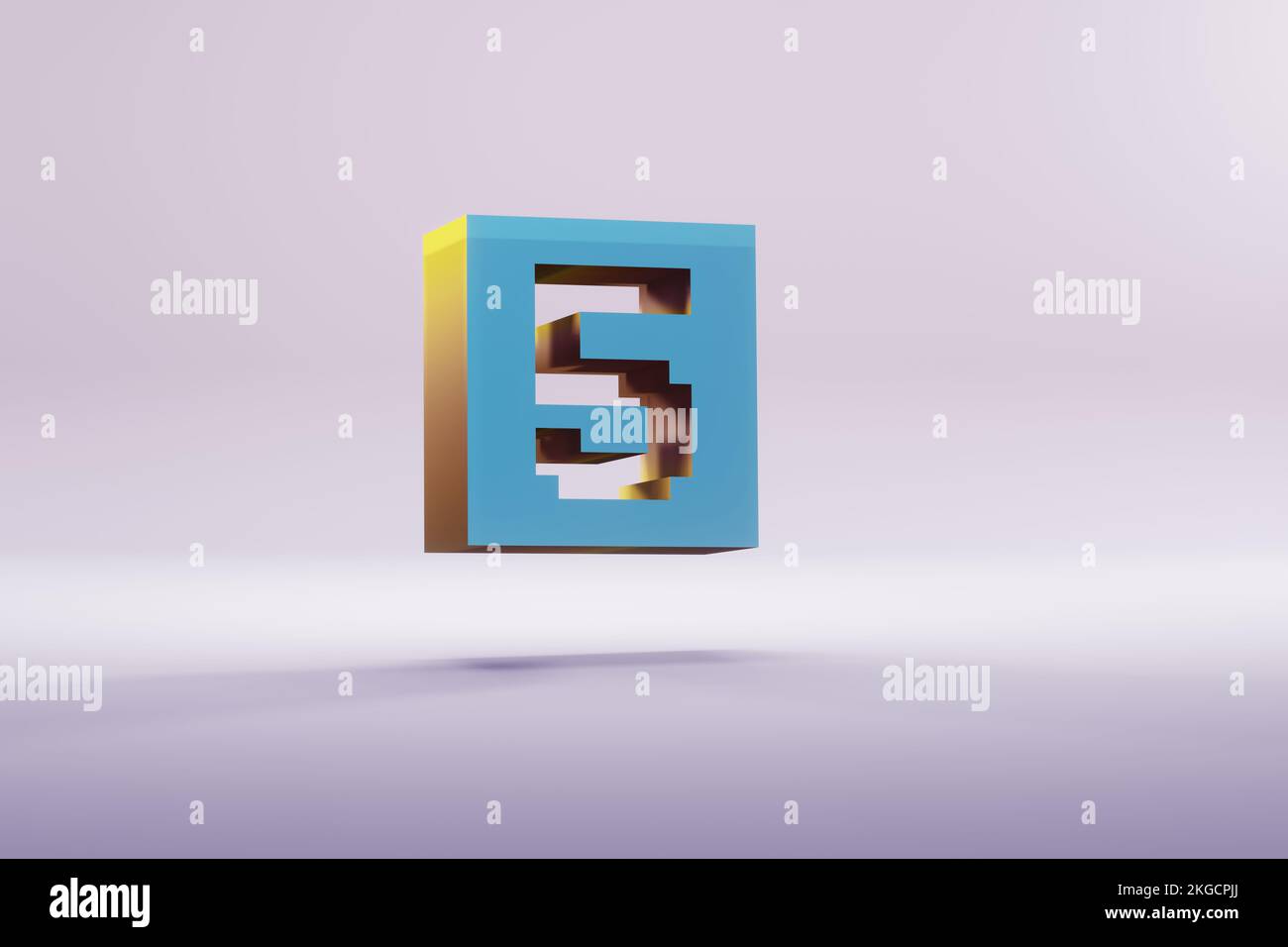 Beautiful illustration blue Pixel number 5 symbol icons on a bright ...