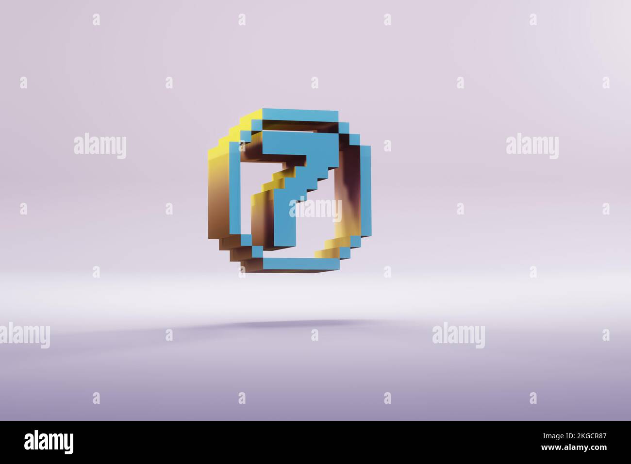 Beautiful illustration blue Pixel number 7 symbol icons on a bright ...