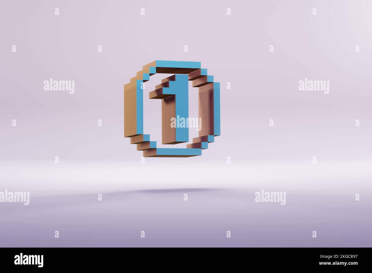 Beautiful illustration blue Pixel number 1 symbol icons on a bright ...