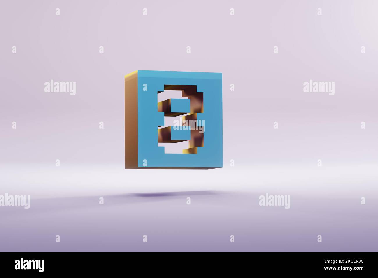 Beautiful illustration blue Pixel number 8 symbol icons on a bright ...