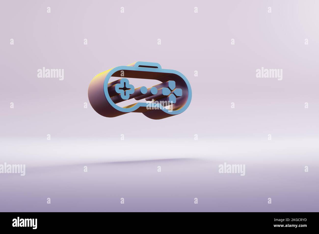 Beautiful illustration blue Joystick video game retro symbol icons on a ...