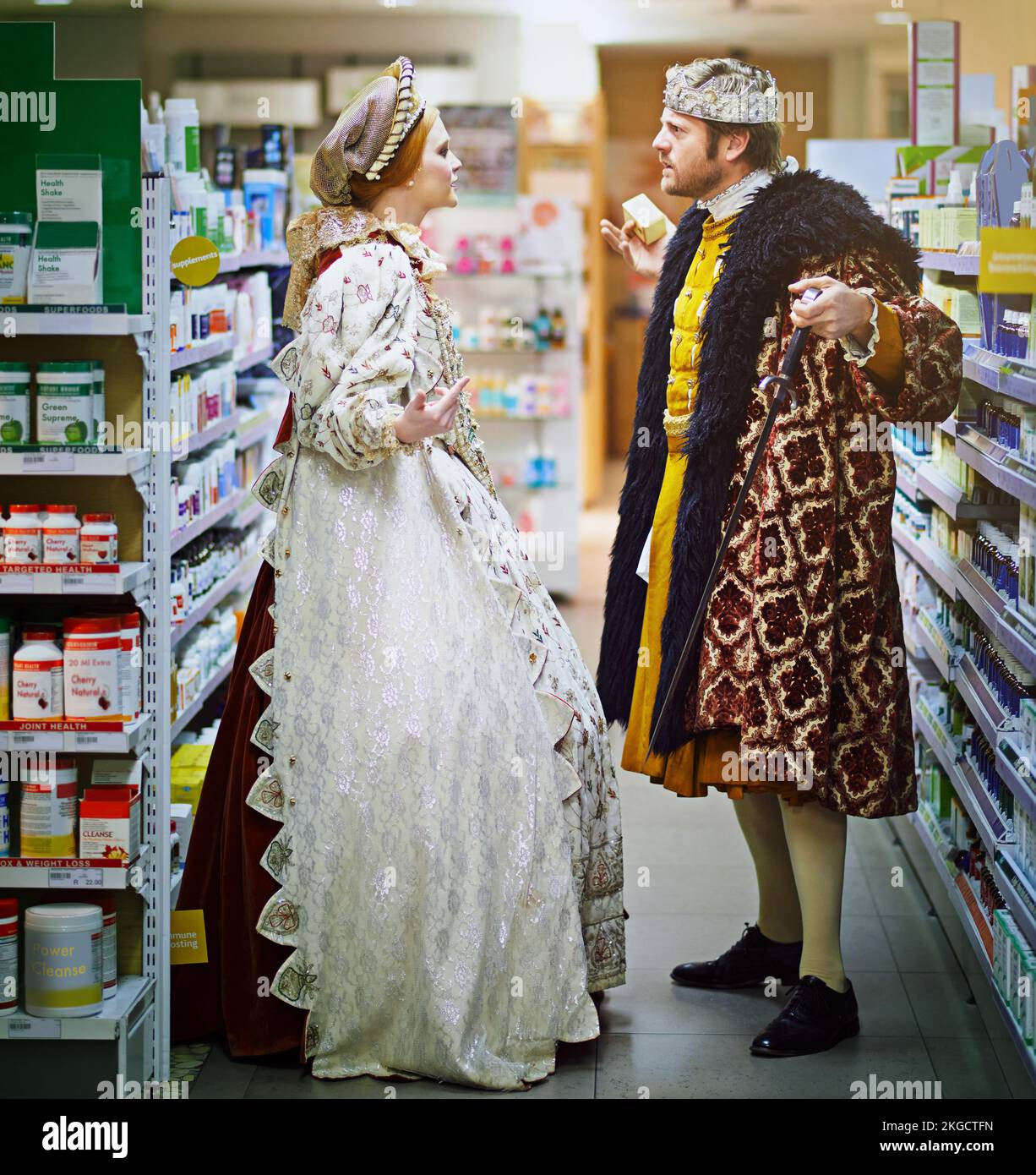 But buying generic saves us gold, mlady. a king and queen having an ...