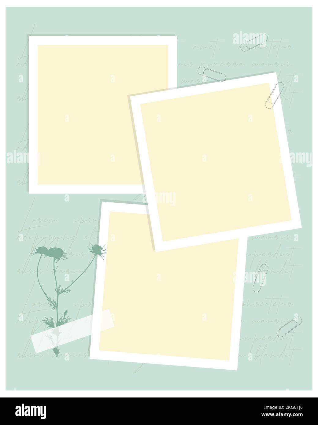 Template vintage collage for photo book, reminders, social media, notes ...