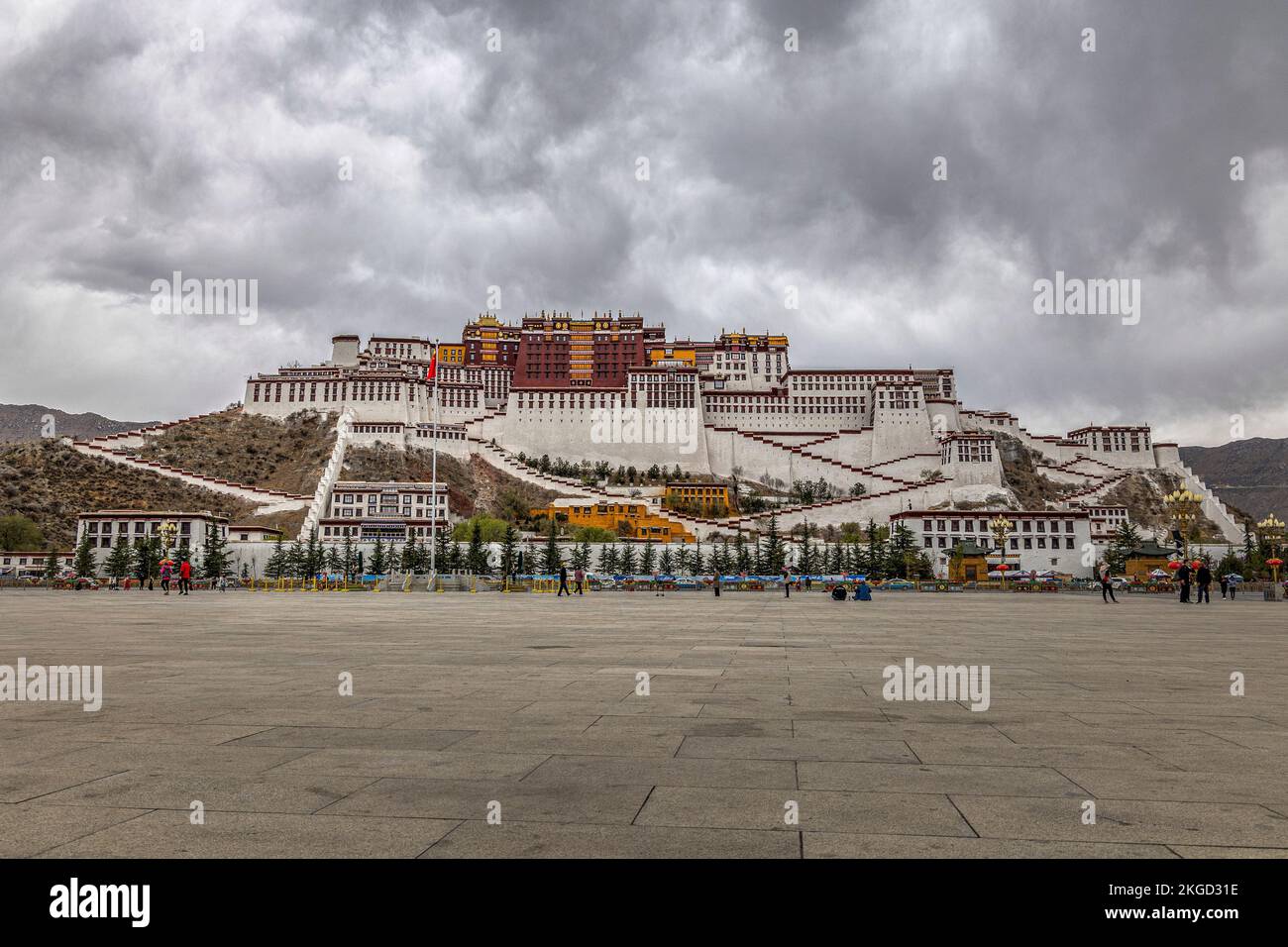 The ancient Potala Palace on a hill in Lhasa, Tibet,China Stock Photo ...