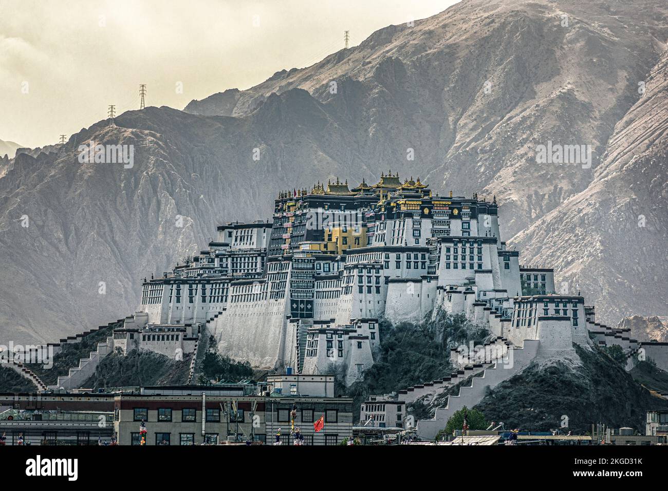 The ancient Potala Palace on a hill in Lhasa, Tibet,China Stock Photo ...