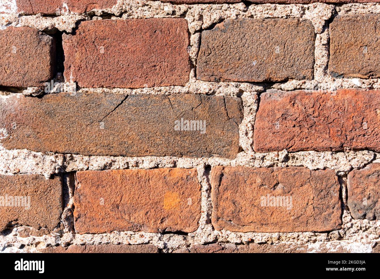 Close-up of old brickwork made of old red brick Stock Photo - Alamy