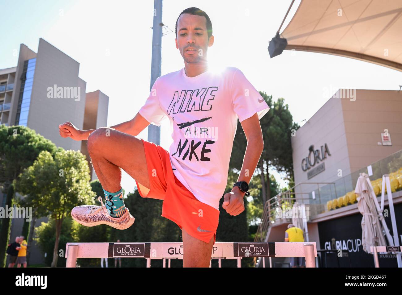 Belek Turkey, Tuesday 22 November 2022. Athlete Ismael Debjani pictured ...