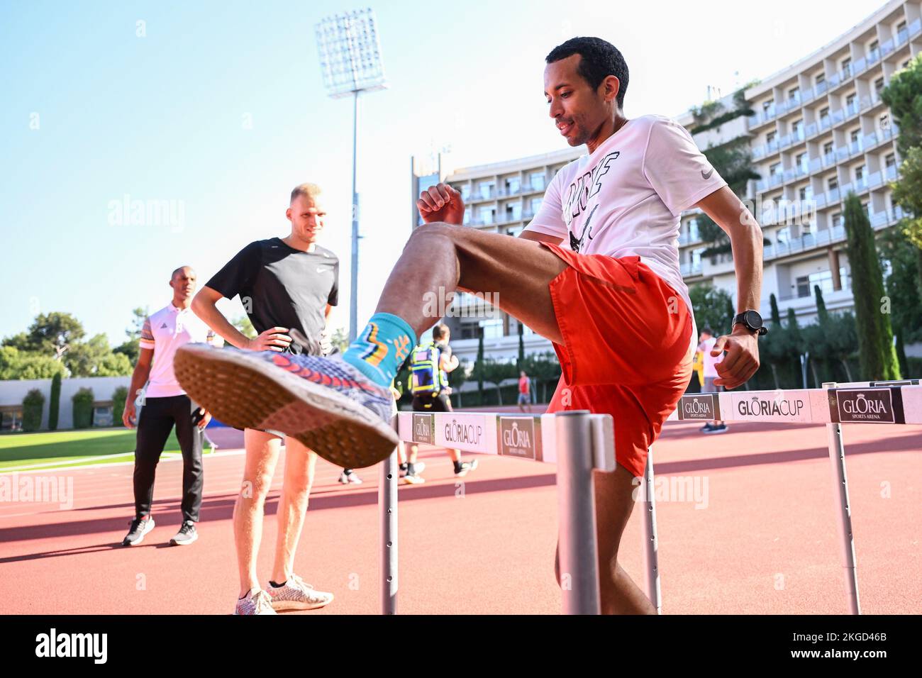 Belek Turkey, Tuesday 22 November 2022. Athlete Ismael Debjani pictured ...