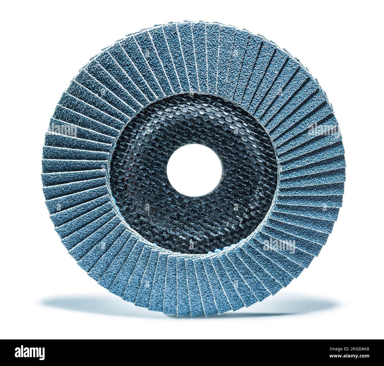 abrasive treatment tool blue sanding flap disc isolated Stock Photo - Alamy