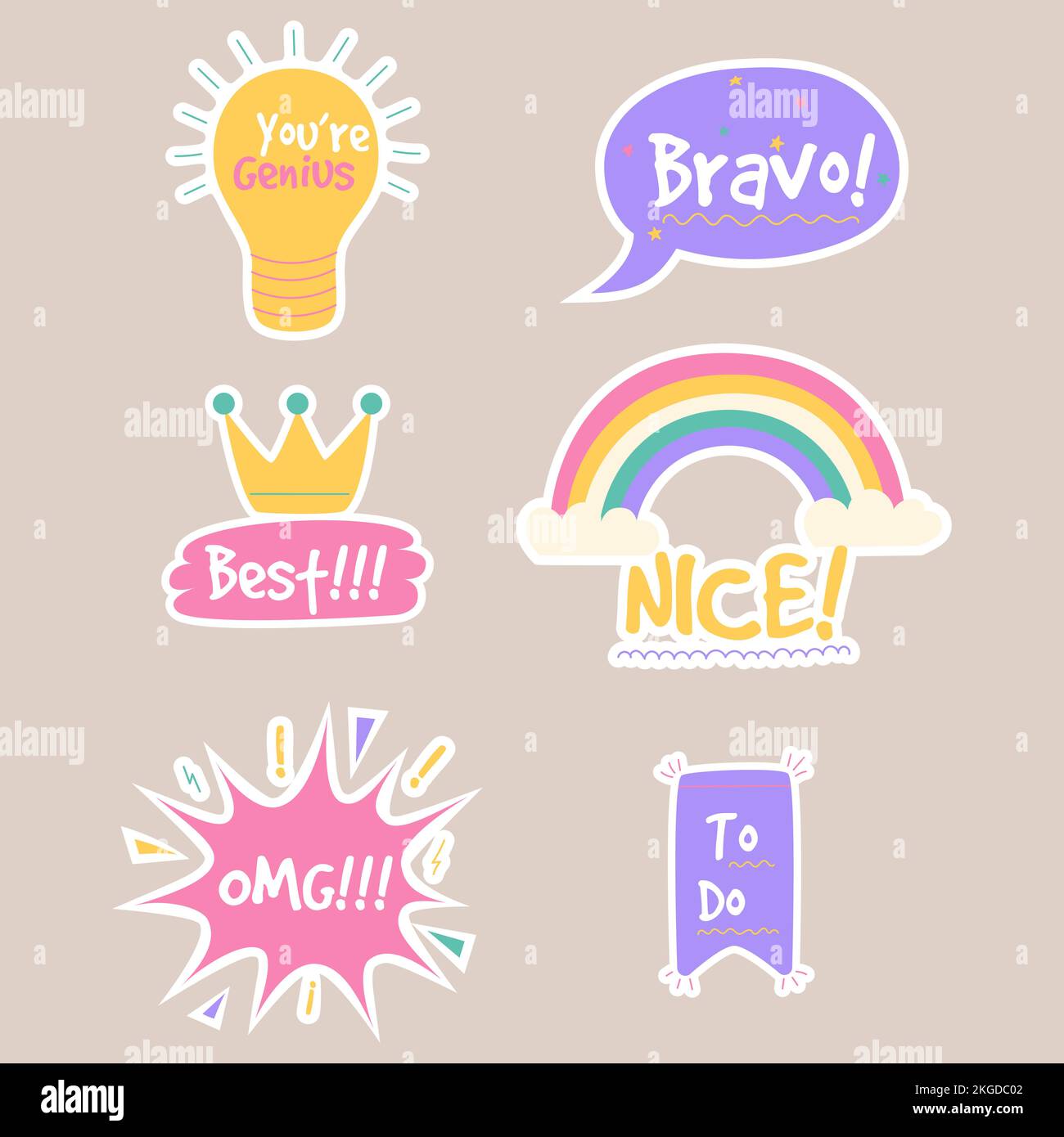 Job and great job groovy stickers pack. Set of reward stickers for ...
