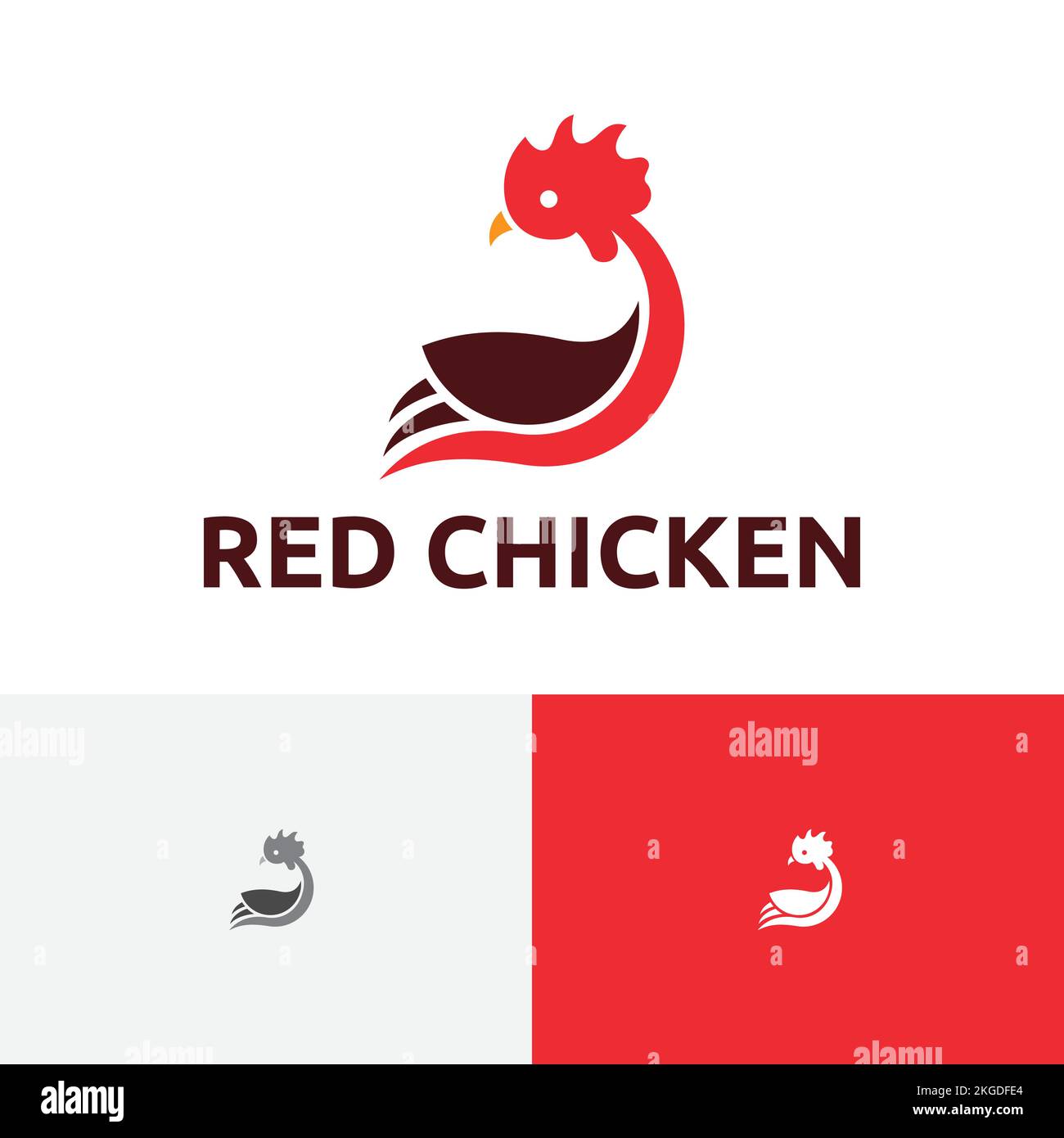 Red Chicken Poultry Animal Farm Unique Logo Stock Vector Image & Art ...