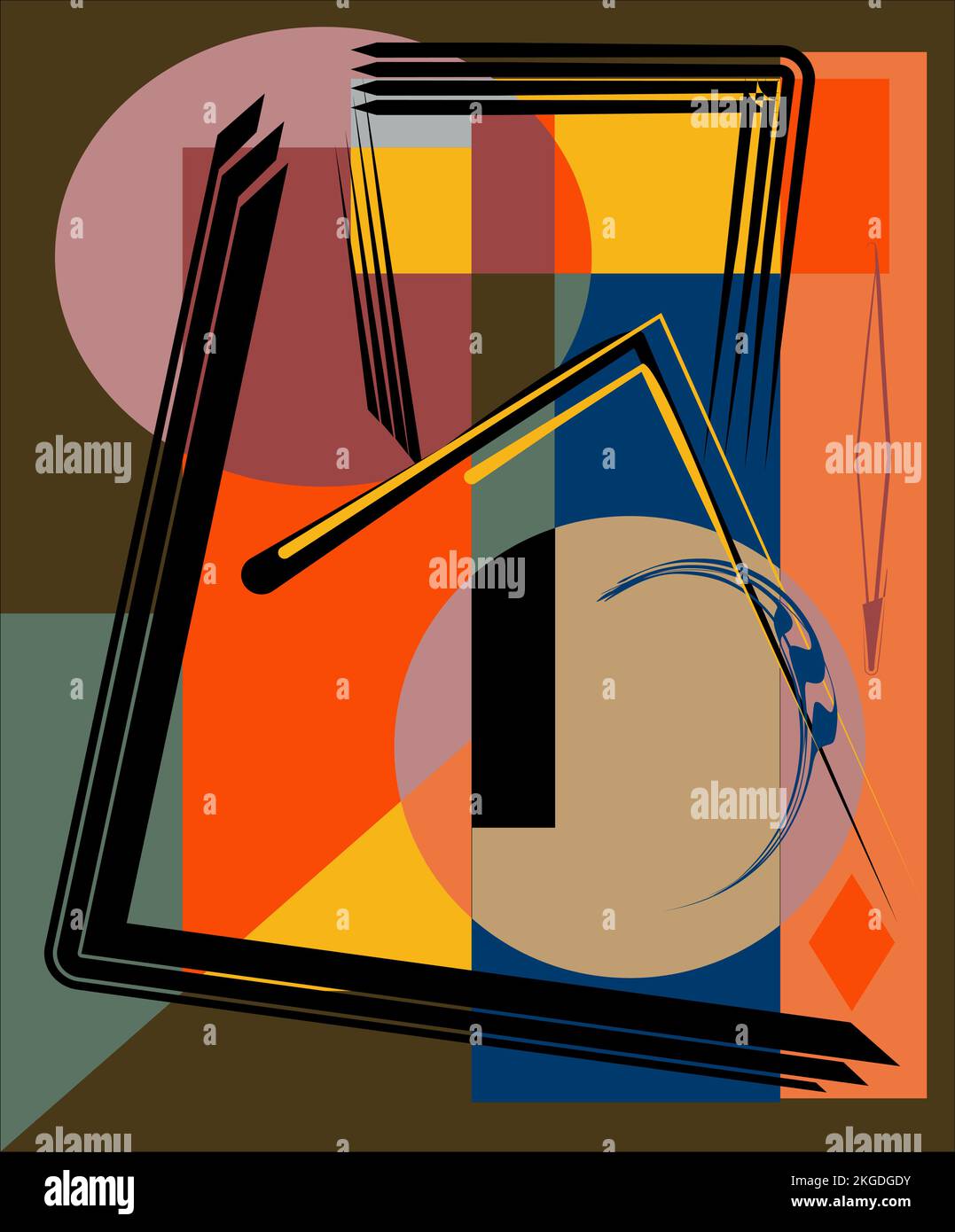 Abstract brown background ,fancy geometric and curved shapes ...