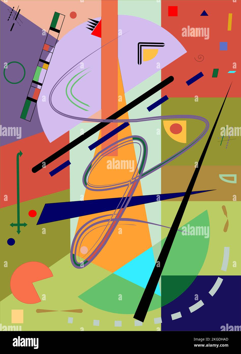 Abstract orange background ,fancy geometric and curved shapes ...