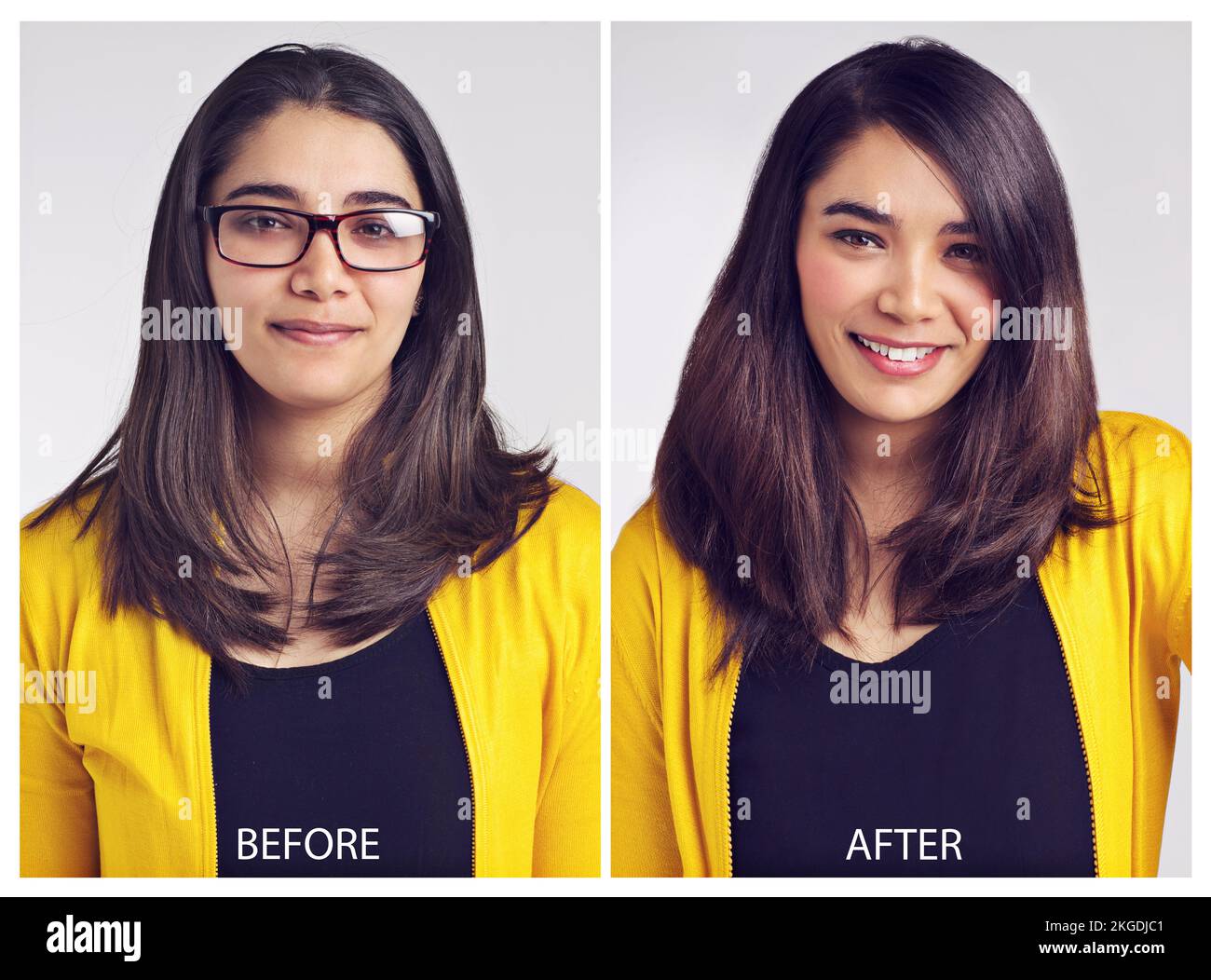 Authentic portrait young beautiful Cut Out Stock Images & Pictures - Alamy
