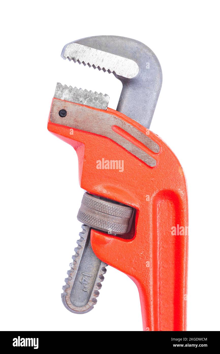 close up pipe wrench isolated Stock Photo - Alamy