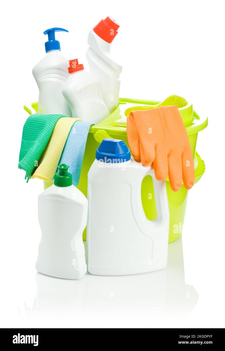 composition of objects for cleaning Stock Photo - Alamy