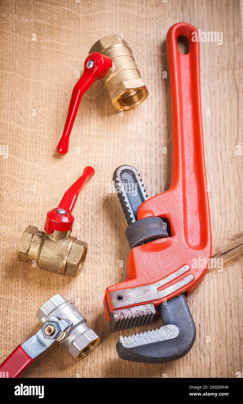 composition of plumbers items Stock Photo - Alamy