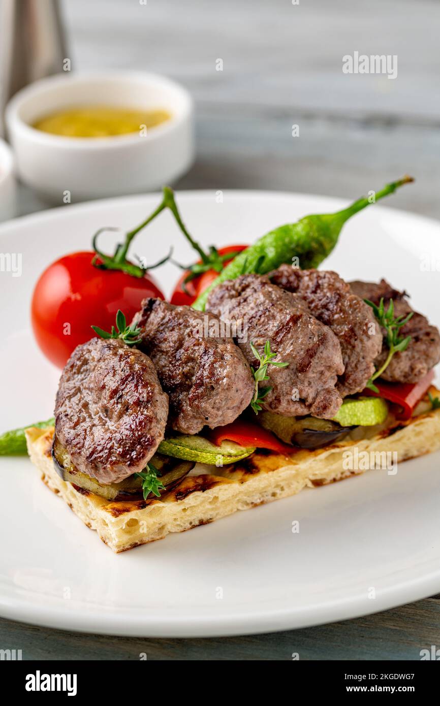 Turkish meatball traditional kofte. Spicy meatballs Kebab or Kebap ...