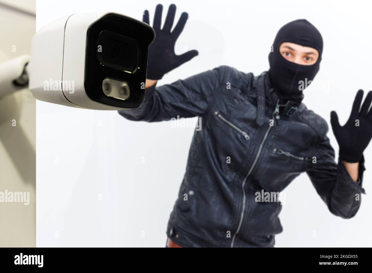 Security Camera Concept. the camera in the room of the thief Stock ...