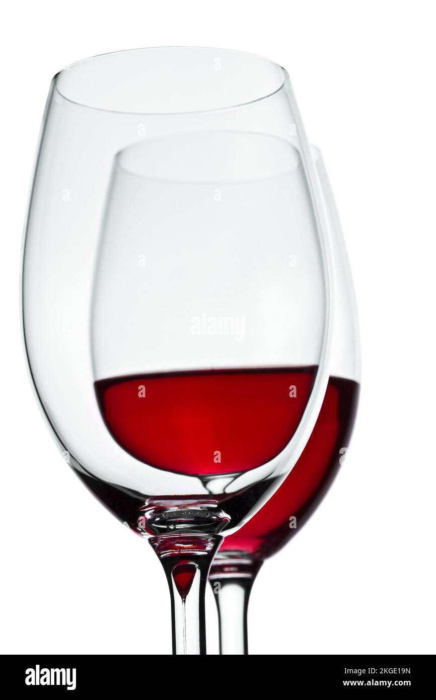 empty and half winglass Stock Photo - Alamy