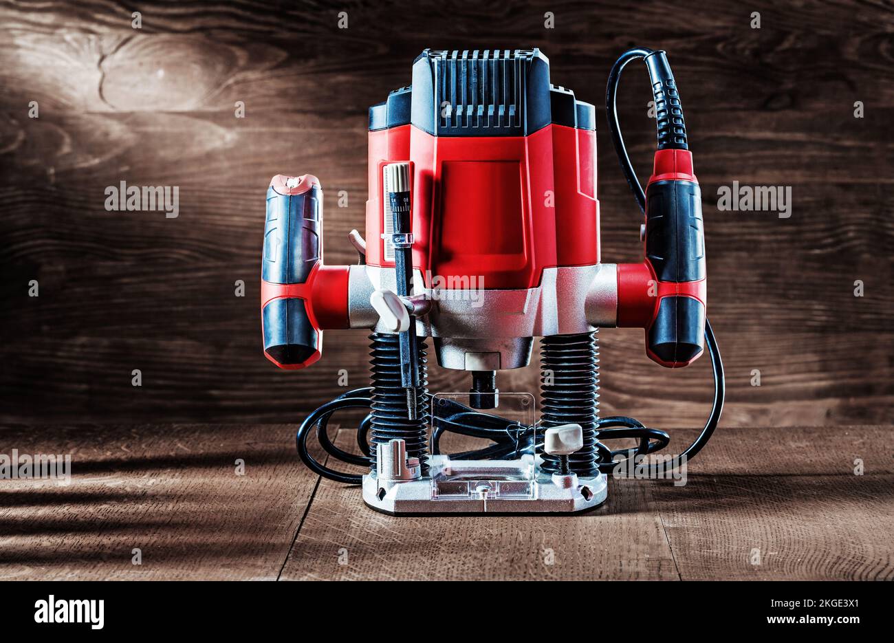 front view red speed variable power small plunge router milling machine ...