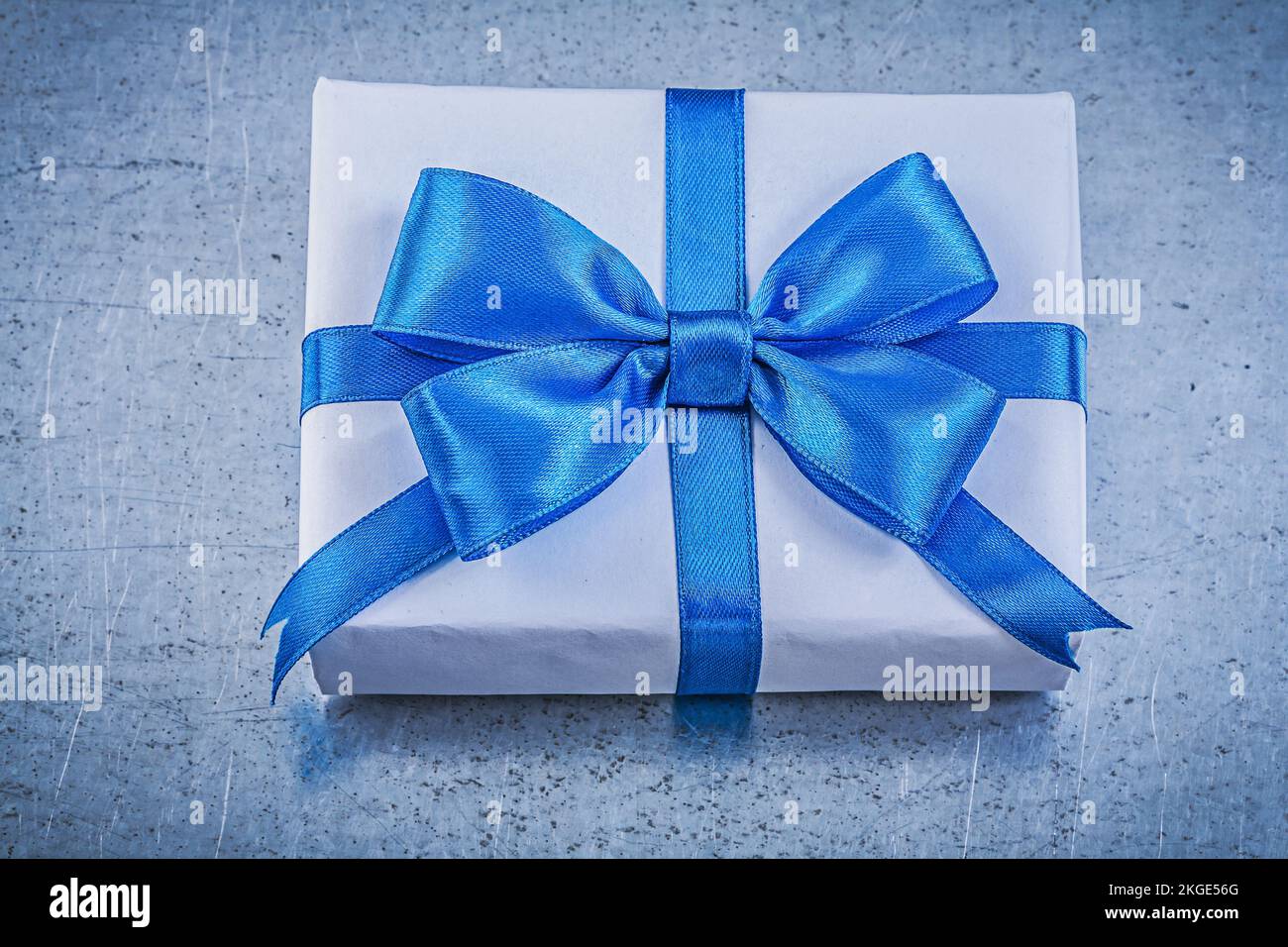 Giftbox present tape on metallic background holidays concept Stock ...