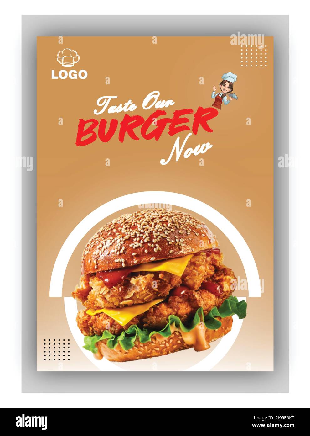 Business Flyer Editable Template For Burger Restaurant Stock Vector ...