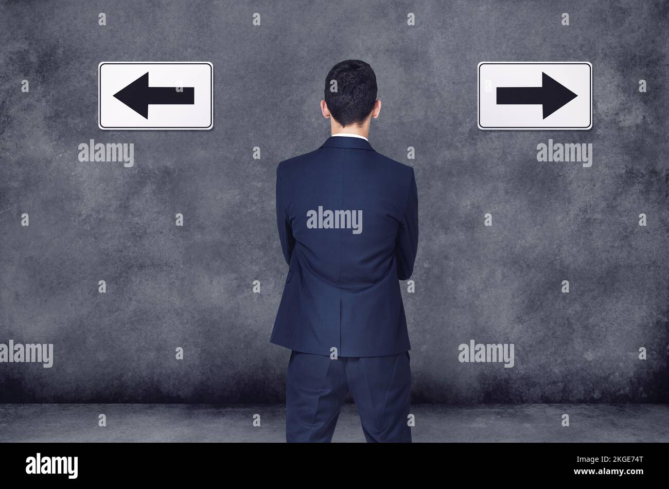 All successful businesses rely on good choices. A rear view of a ...