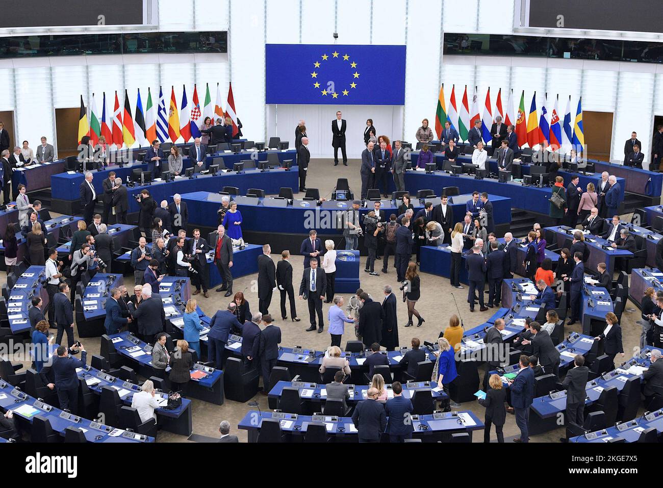 Members of European Parliament during 70th anniversary of European ...