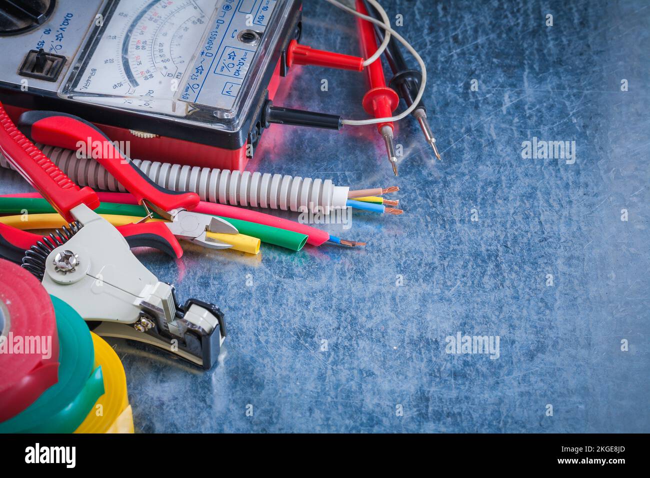 Horizontal version of electricity tools top view image construction ...