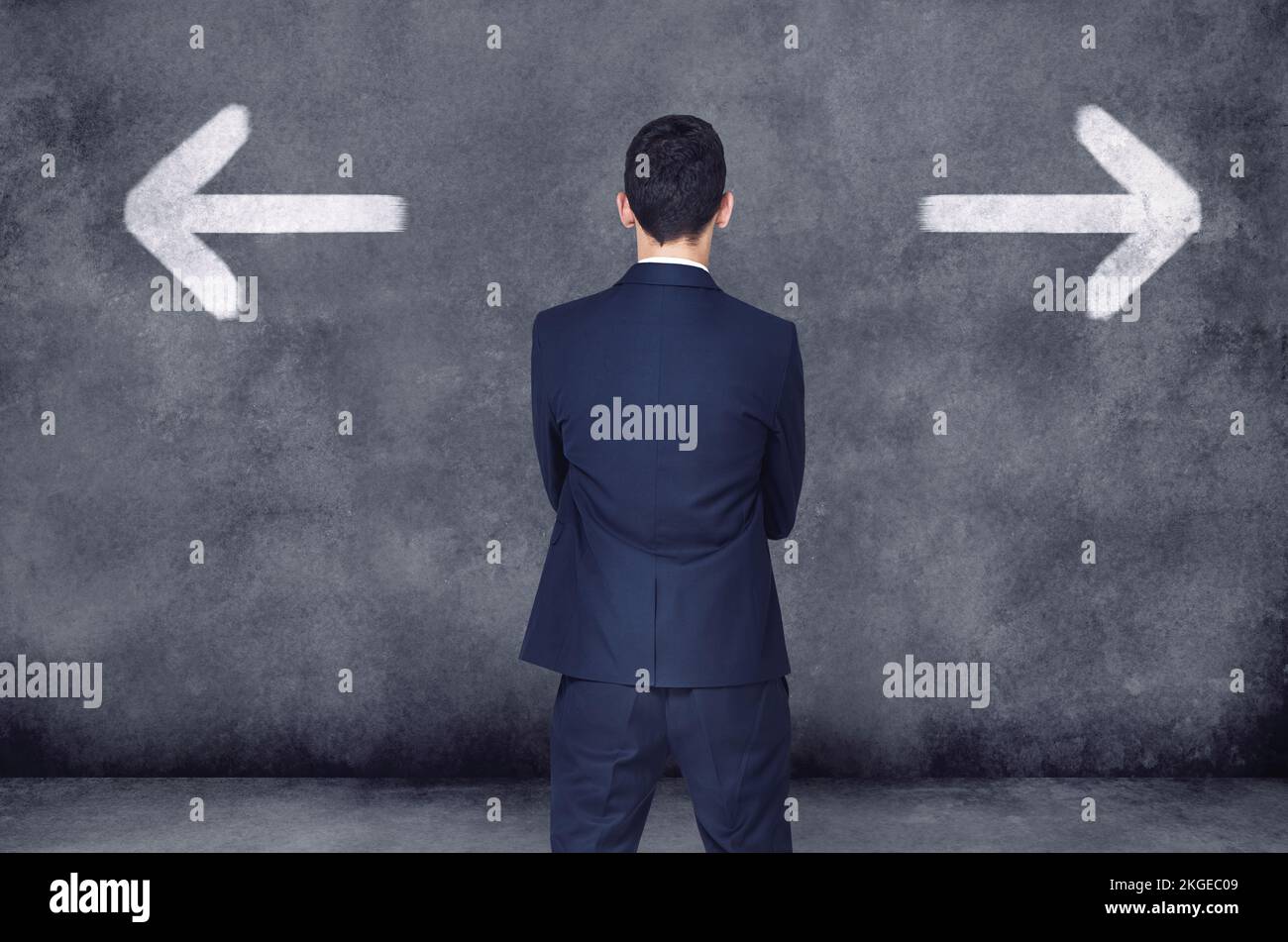 All successful businesses rely on good choices. A rear view of a ...