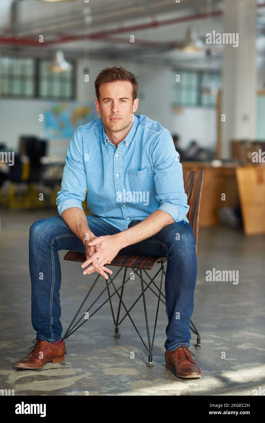 Focused on his career goals. Portrait of a handsome young designer ...