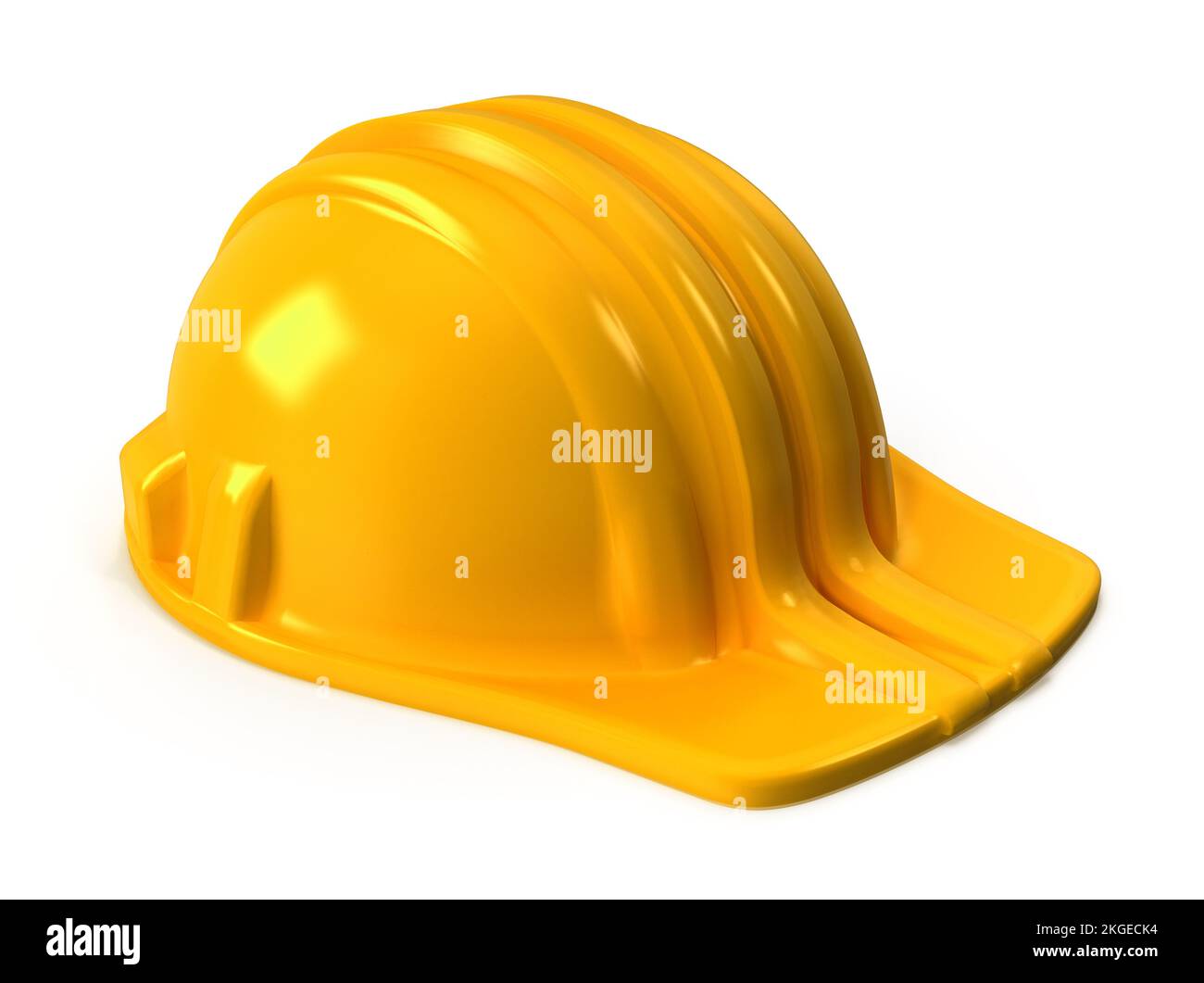 Yellow hardhat isolated on white background. 3D illustration Stock ...