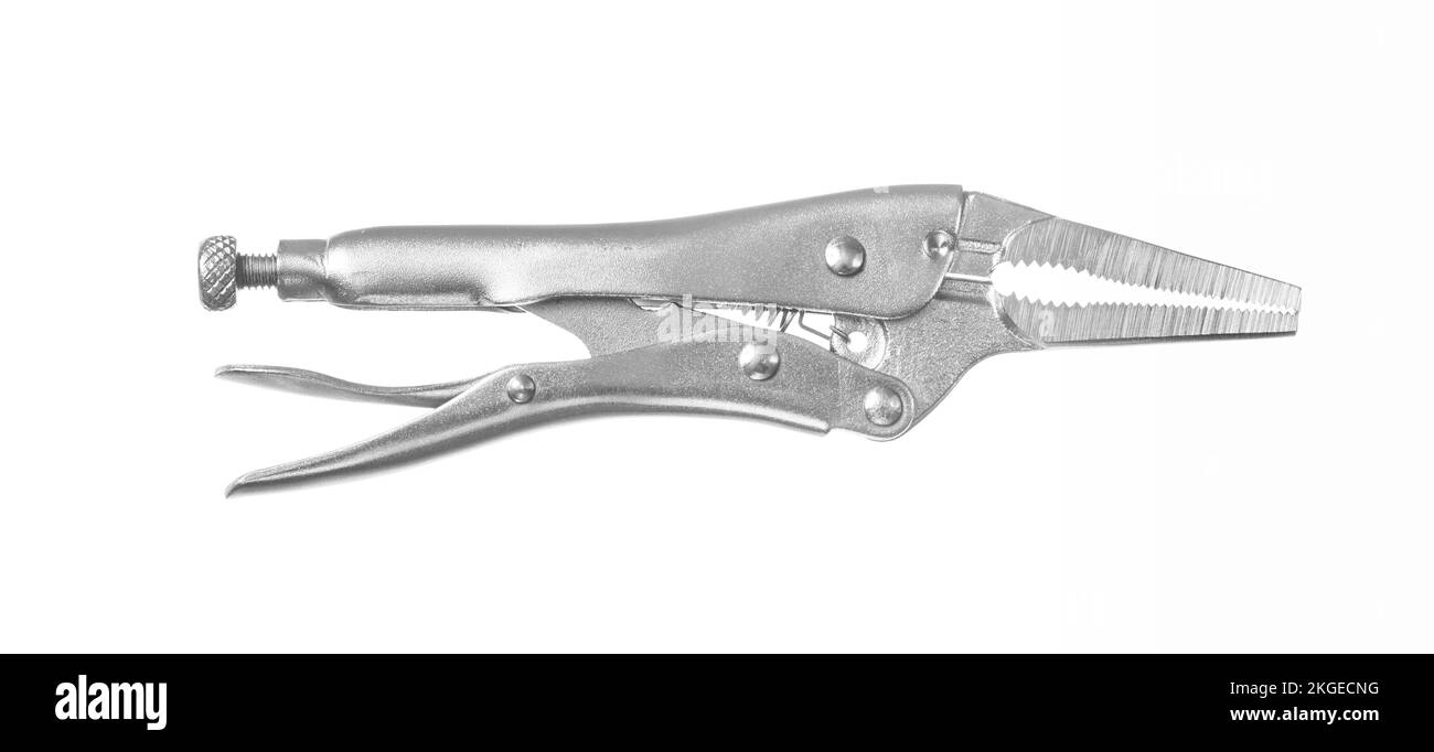 Lock jaw pliers isolated on white Stock Photo - Alamy