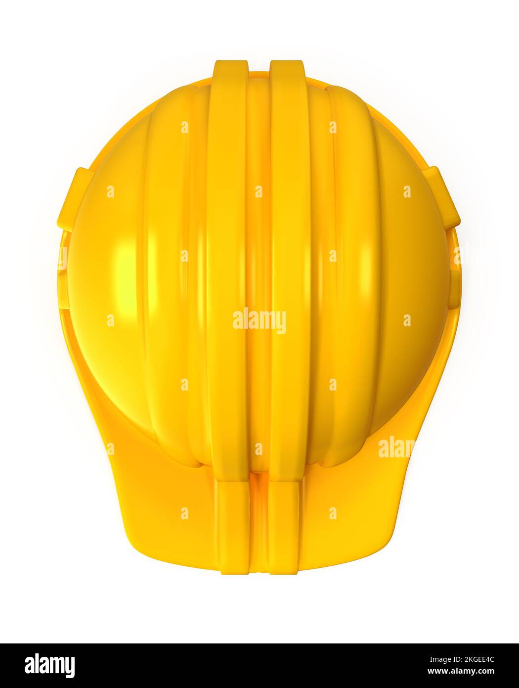 Yellow hardhat isolated on white background. 3D illustration Stock ...
