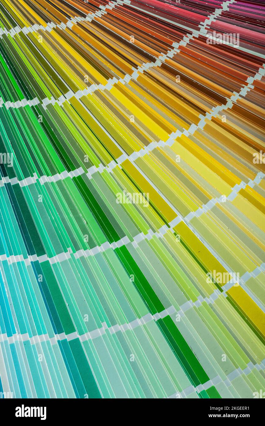 Multi colored color sampler top view Stock Photo - Alamy