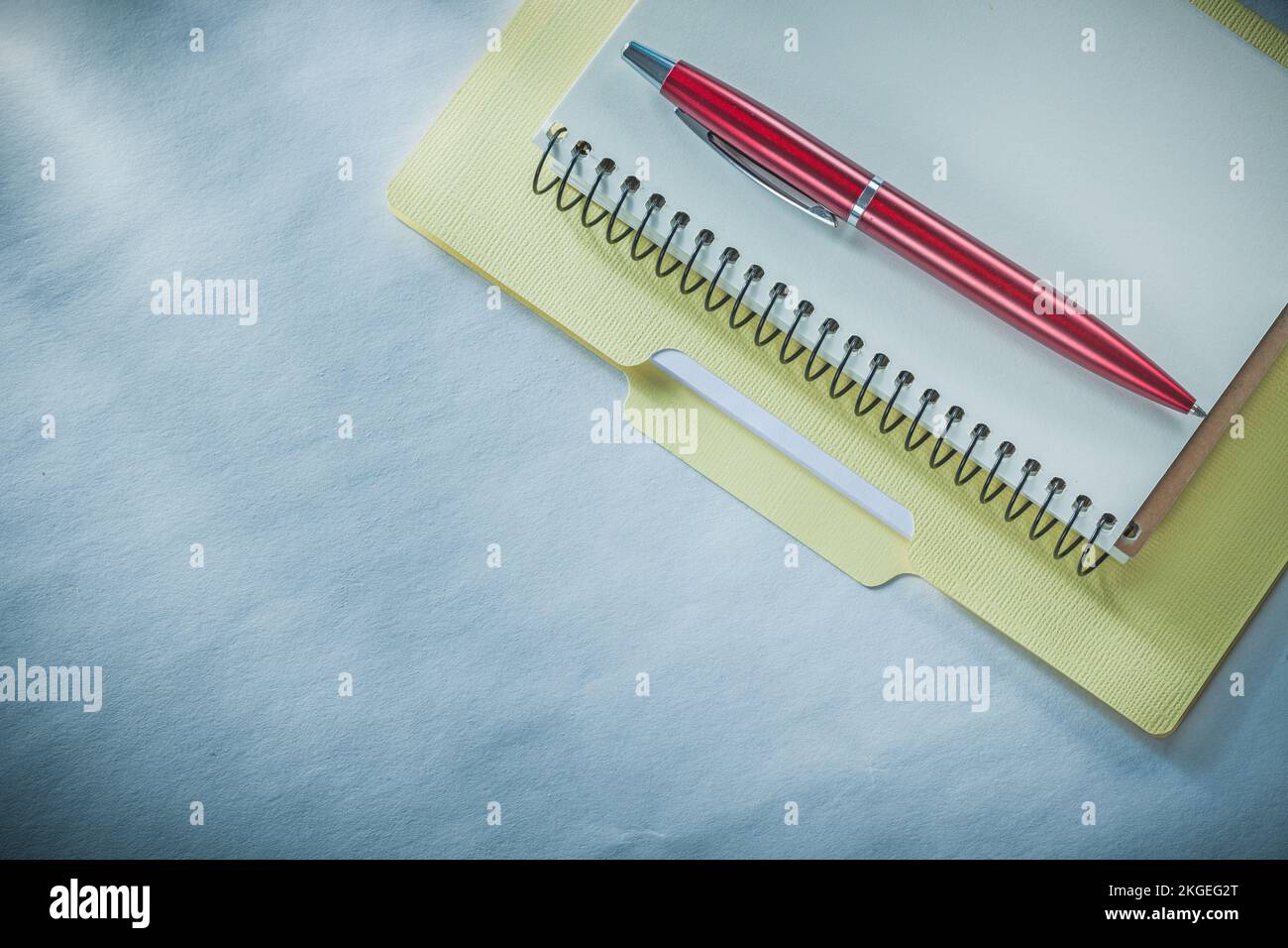 Notebook paper folder ballpoint pen Stock Photo - Alamy