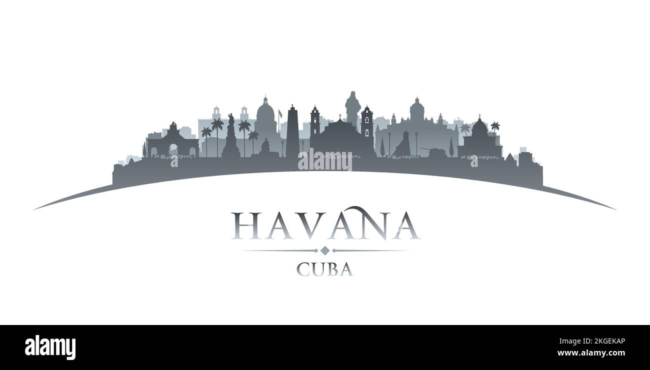 Havana Cuba city skyline silhouette. Vector illustration Stock Vector ...